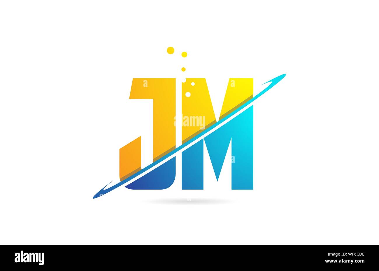Letra Del Alfabeto Jm J M Combinación En Azul Y Naranja Los Colores