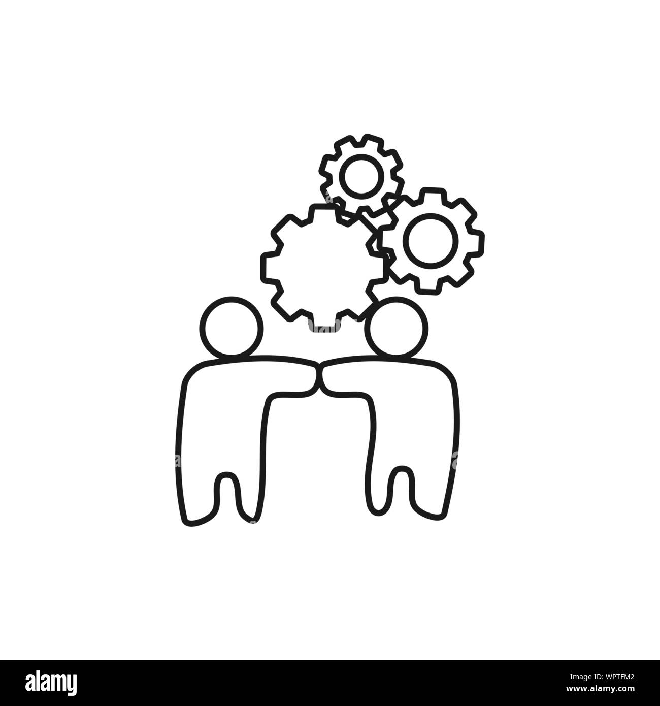 Engranajes Amigo Compromiso Trabajo En Equipo Juntos El Logotipo De
