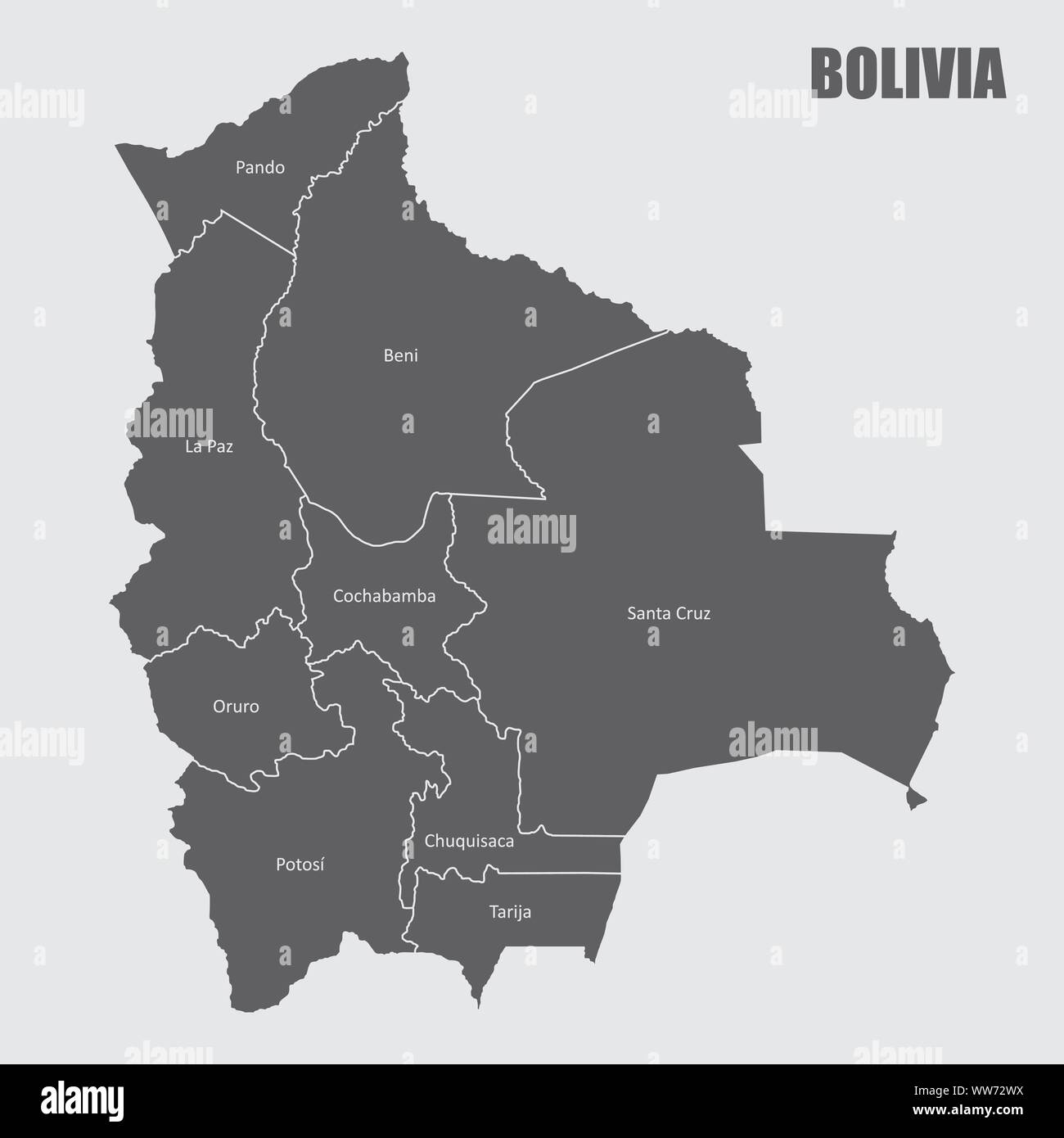 Mapa De Bolivia Regiones Imágenes Vectoriales De Stock Alamy