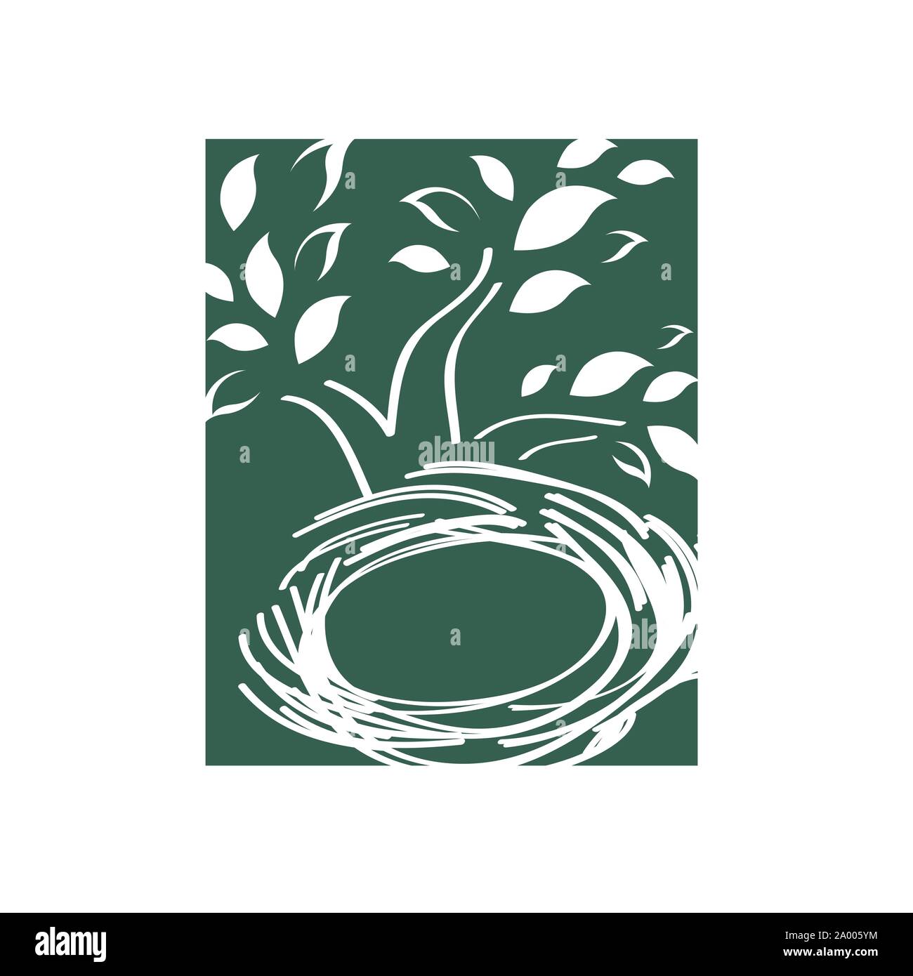 Branches et dessinés à la main, croquis nid vector illustration Image ...