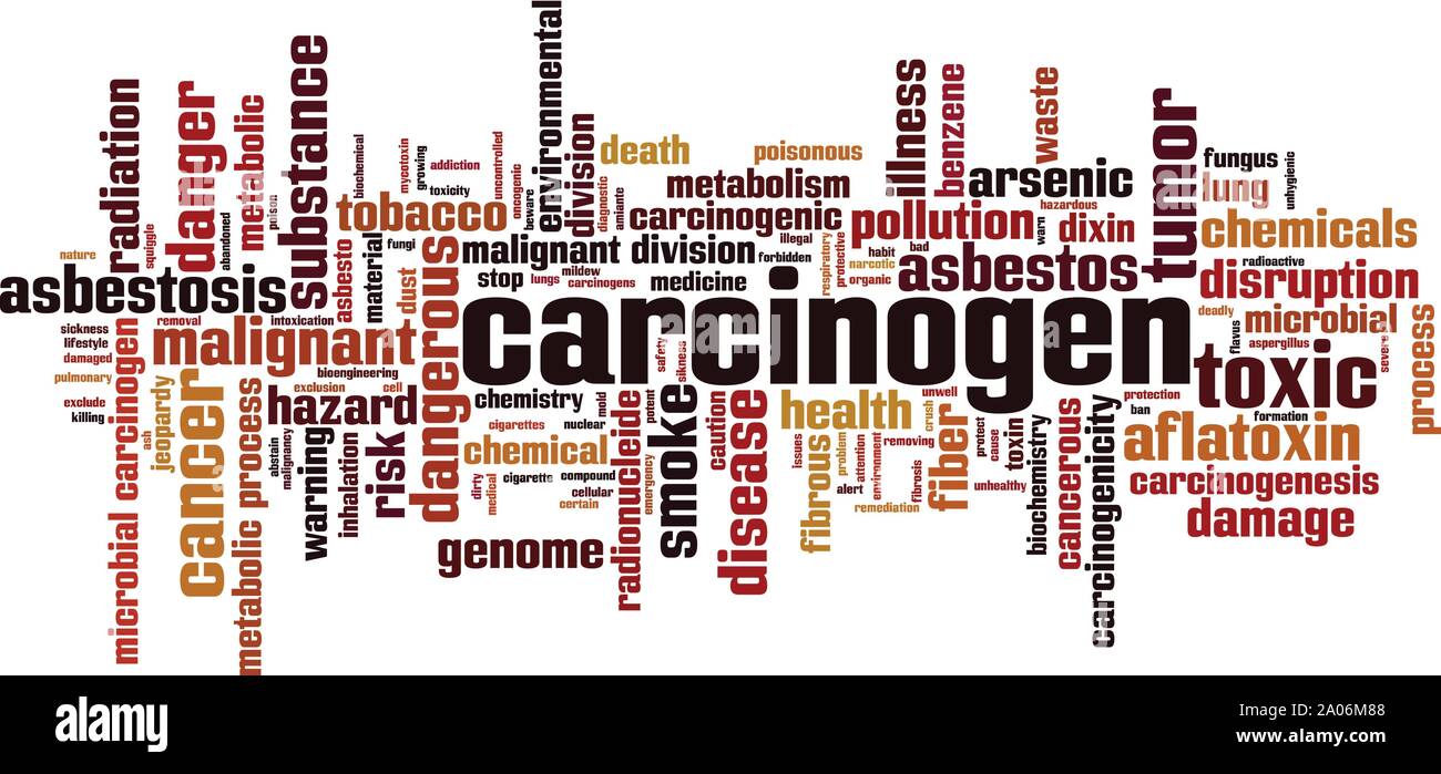 Cancérogène mot concept cloud. Collage de mots à propos de cancérogène ...
