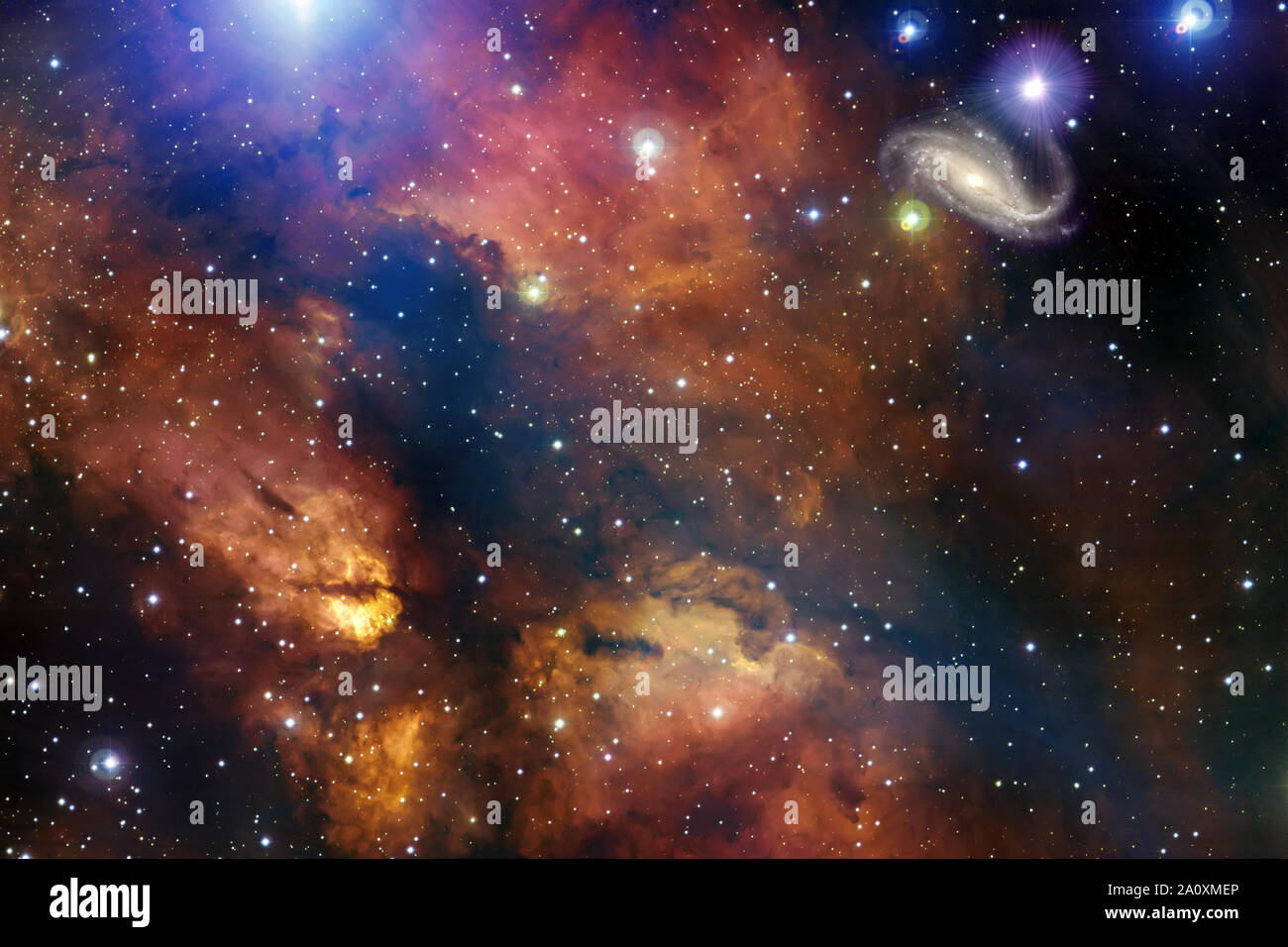 Champ stellaire nébuleuse et l'espace arrière-plan. Concept cosmique ...