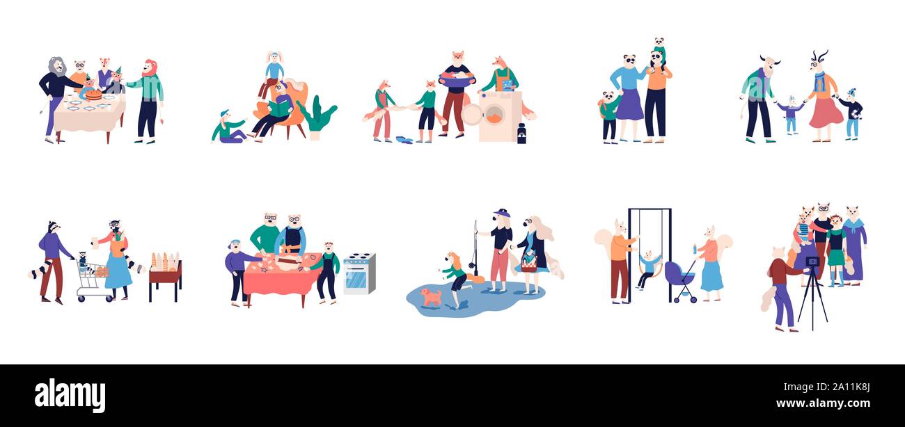 Passer du temps avec ses petits enfants Banque d'images vectorielles ...