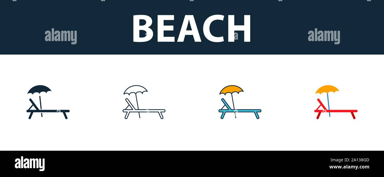 Parasol et chaise parasol rouge sur la plage Banque d'images ...