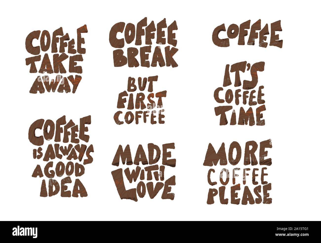Citations café isolé sur fond blanc. Le café est toujours une bonne ...