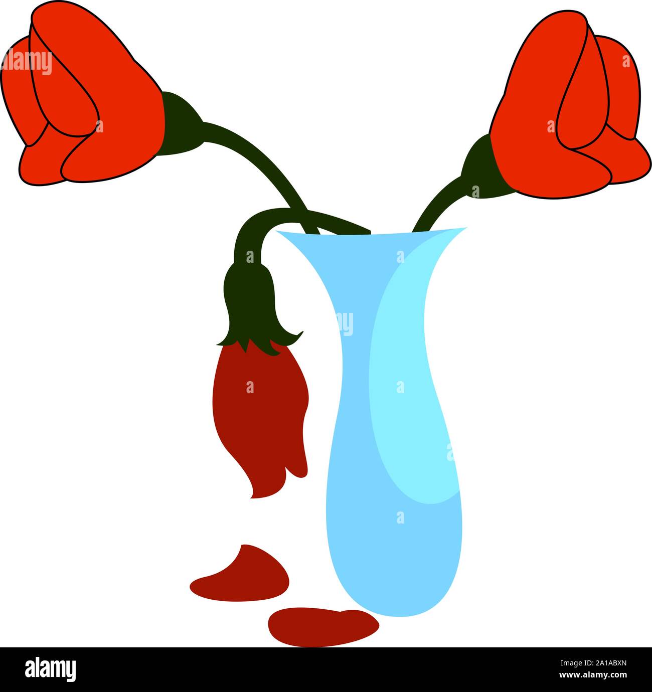 Dessin de fleur faner Banque d'images vectorielles - Alamy