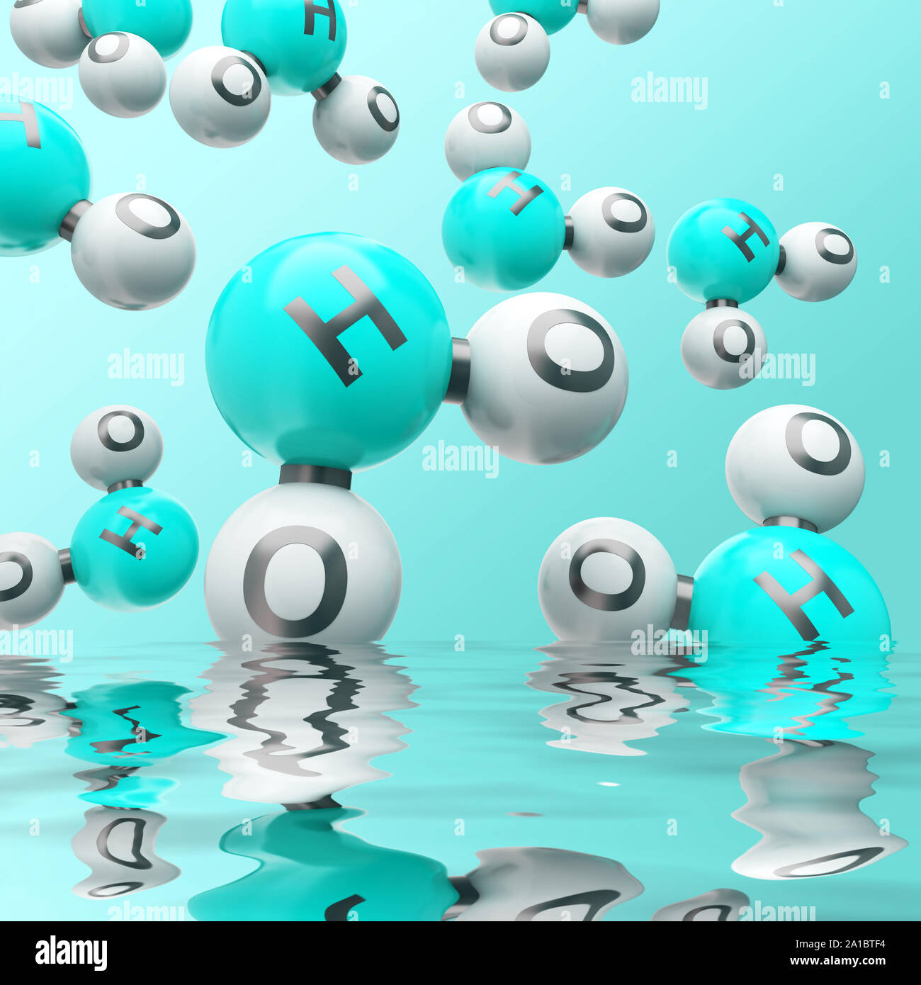 H2o molecules 3d Banque de photographies et d’images à haute résolution ...