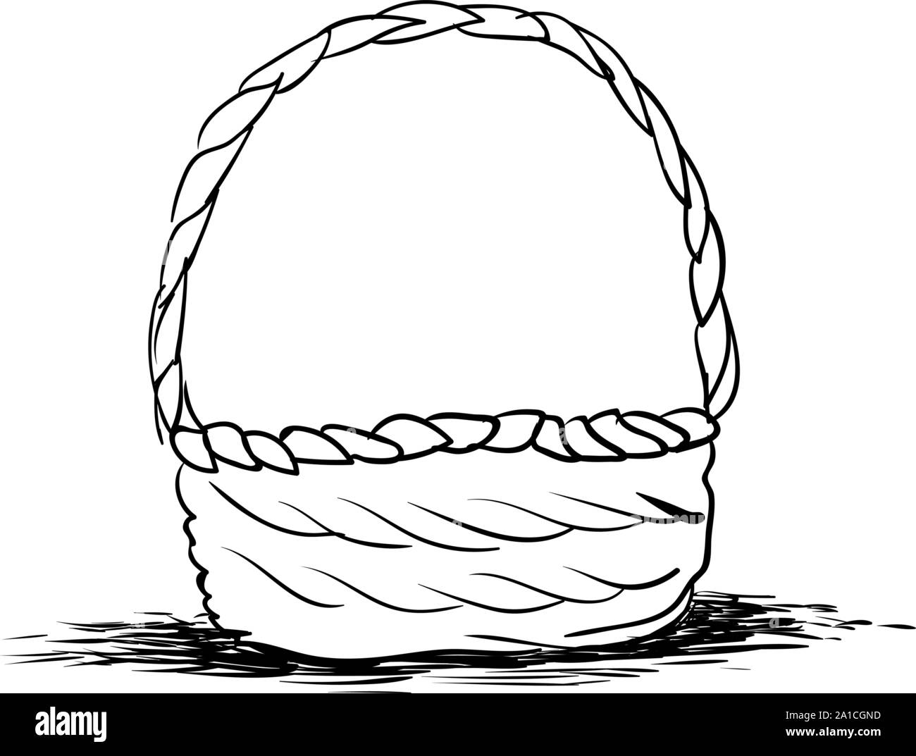 Panier dessin, illustration, vecteur sur fond blanc Image Vectorielle ...