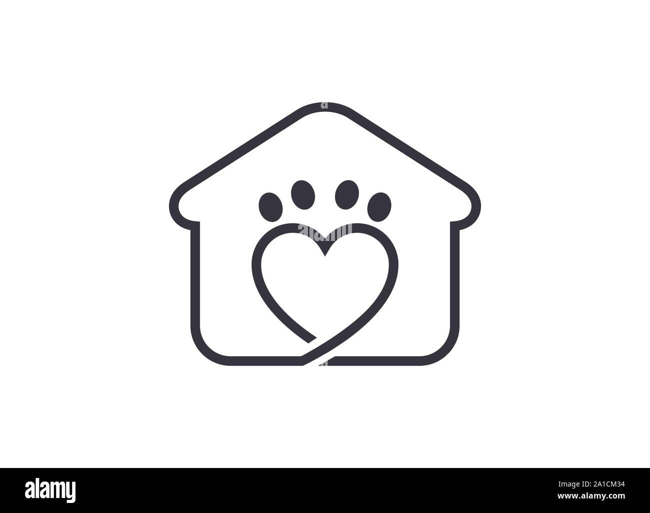 Animaux domestiques Accueil logo Vector, modèle animal Home Logo Design ...