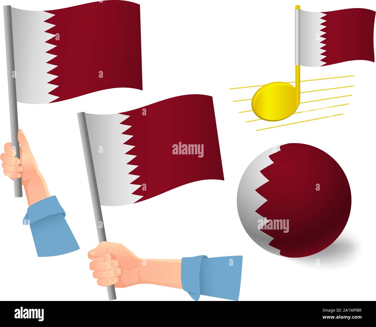 L'icône du drapeau du Qatar. Drapeau national du Qatar vector ...