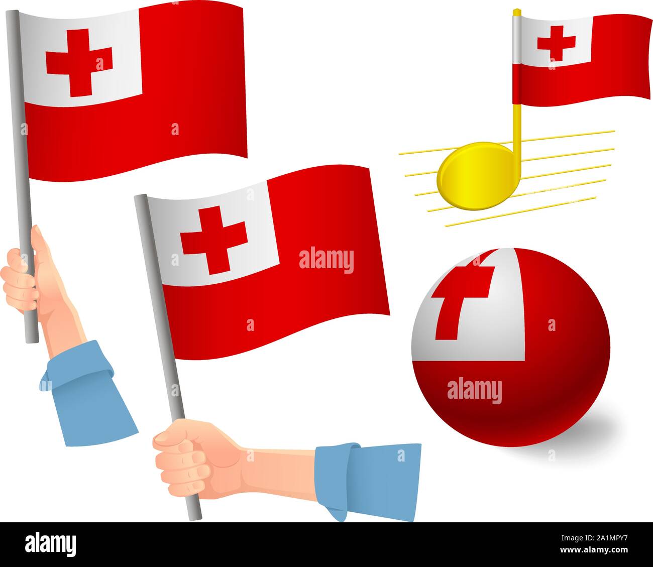 Drapeau Tonga icon set. Drapeau national de Tonga vector illustration ...