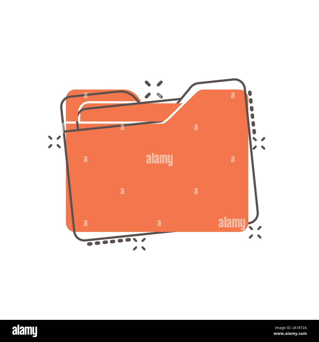 L'icône de dossier dans le style comique. Vector cartoon illustration ...