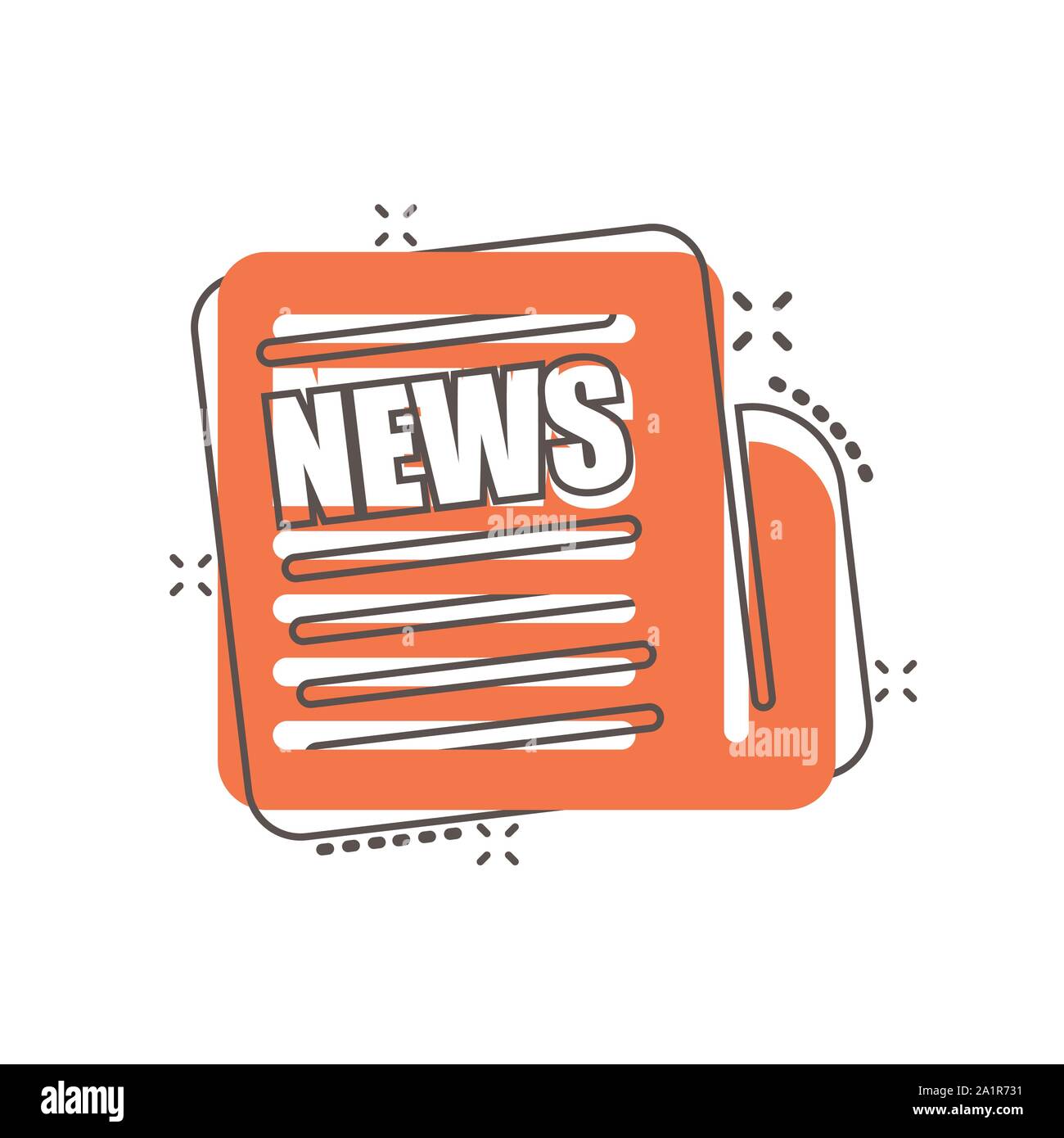 L'icône Journal dans le style comique. Vector cartoon illustration News ...