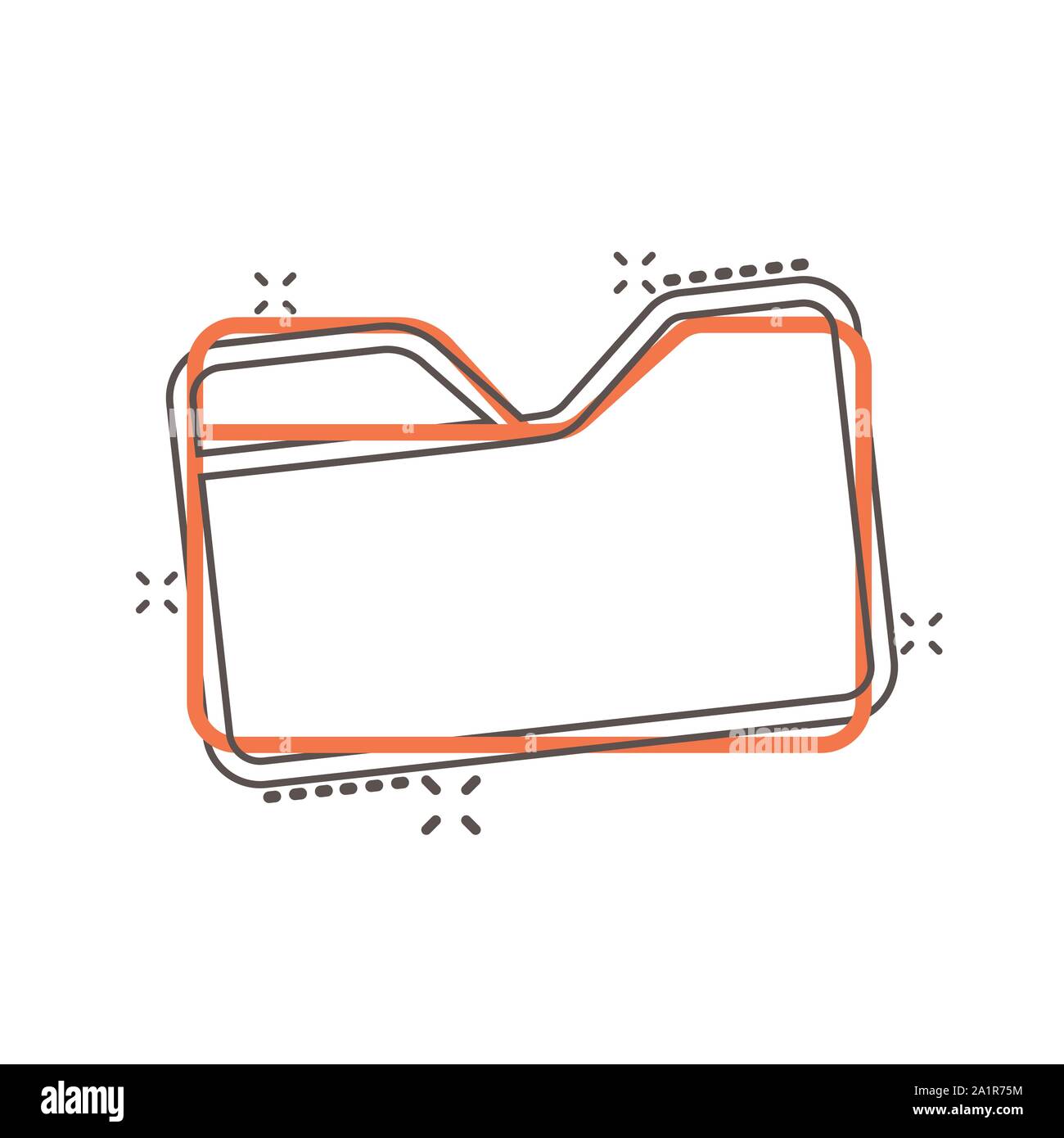 L'icône de dossier dans le style comique. Vector cartoon illustration ...