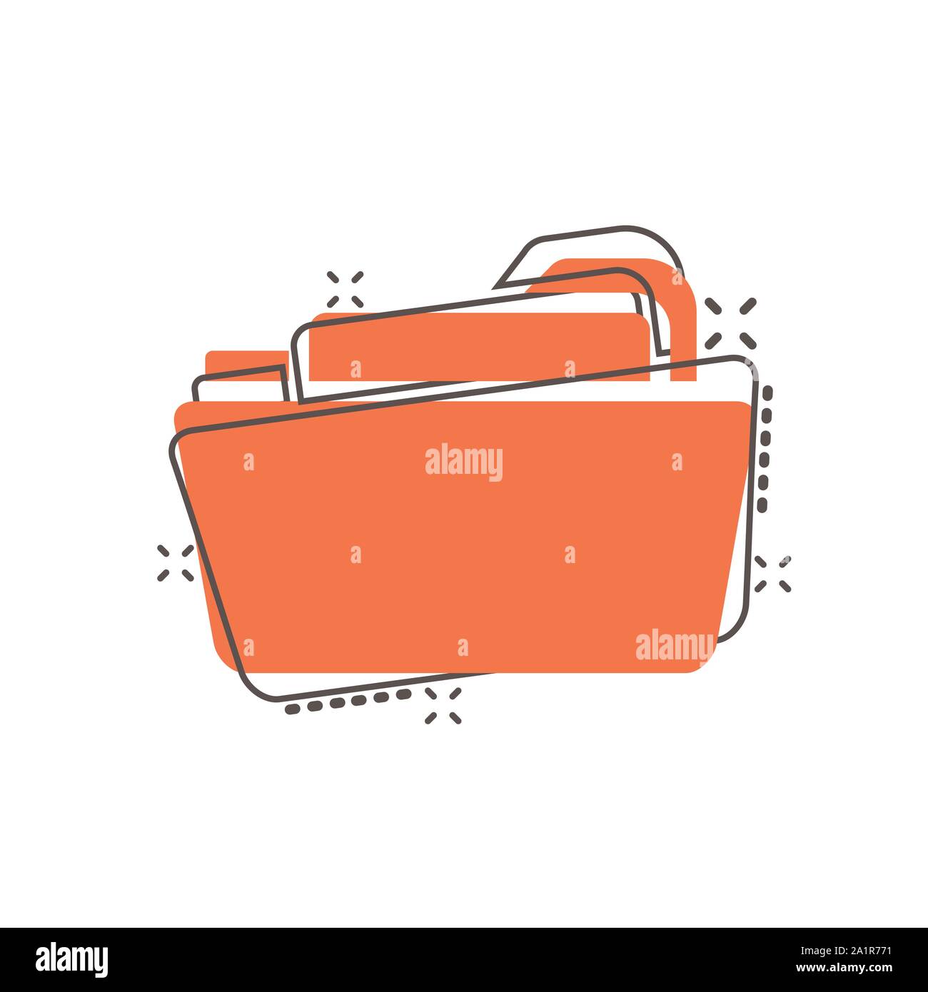 L'icône de dossier dans le style comique. Vector cartoon illustration ...