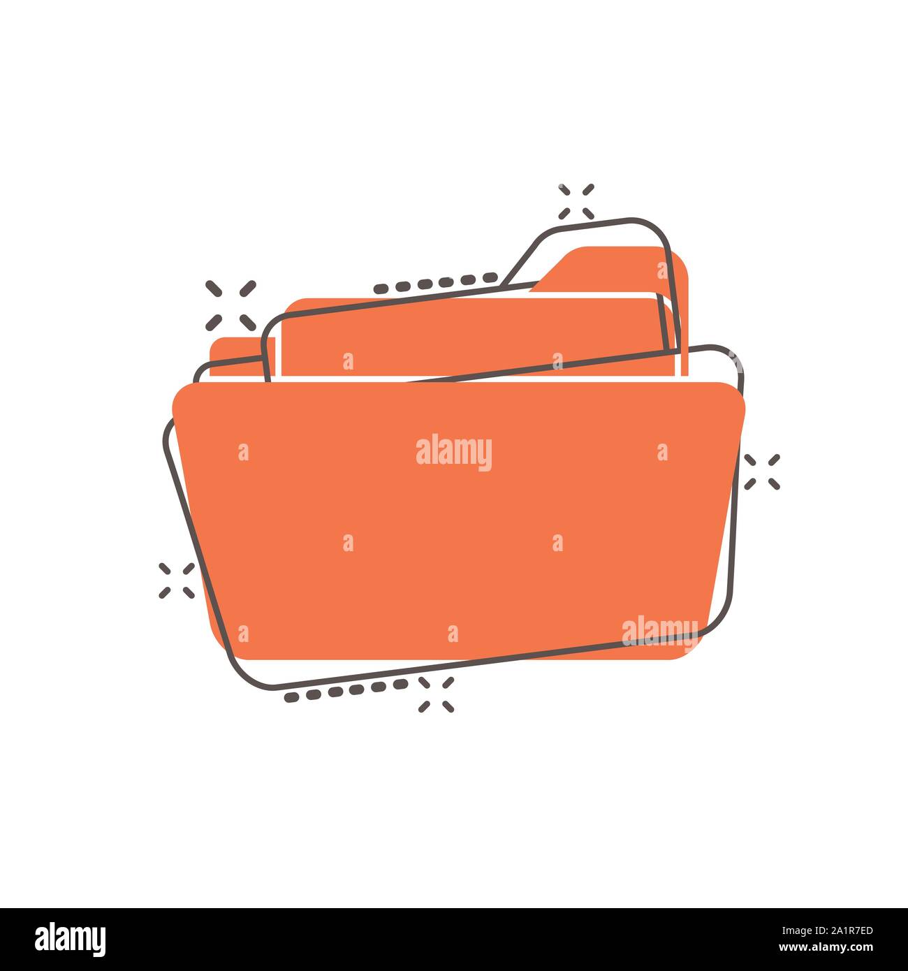 L'icône de dossier dans le style comique. Vector cartoon illustration ...