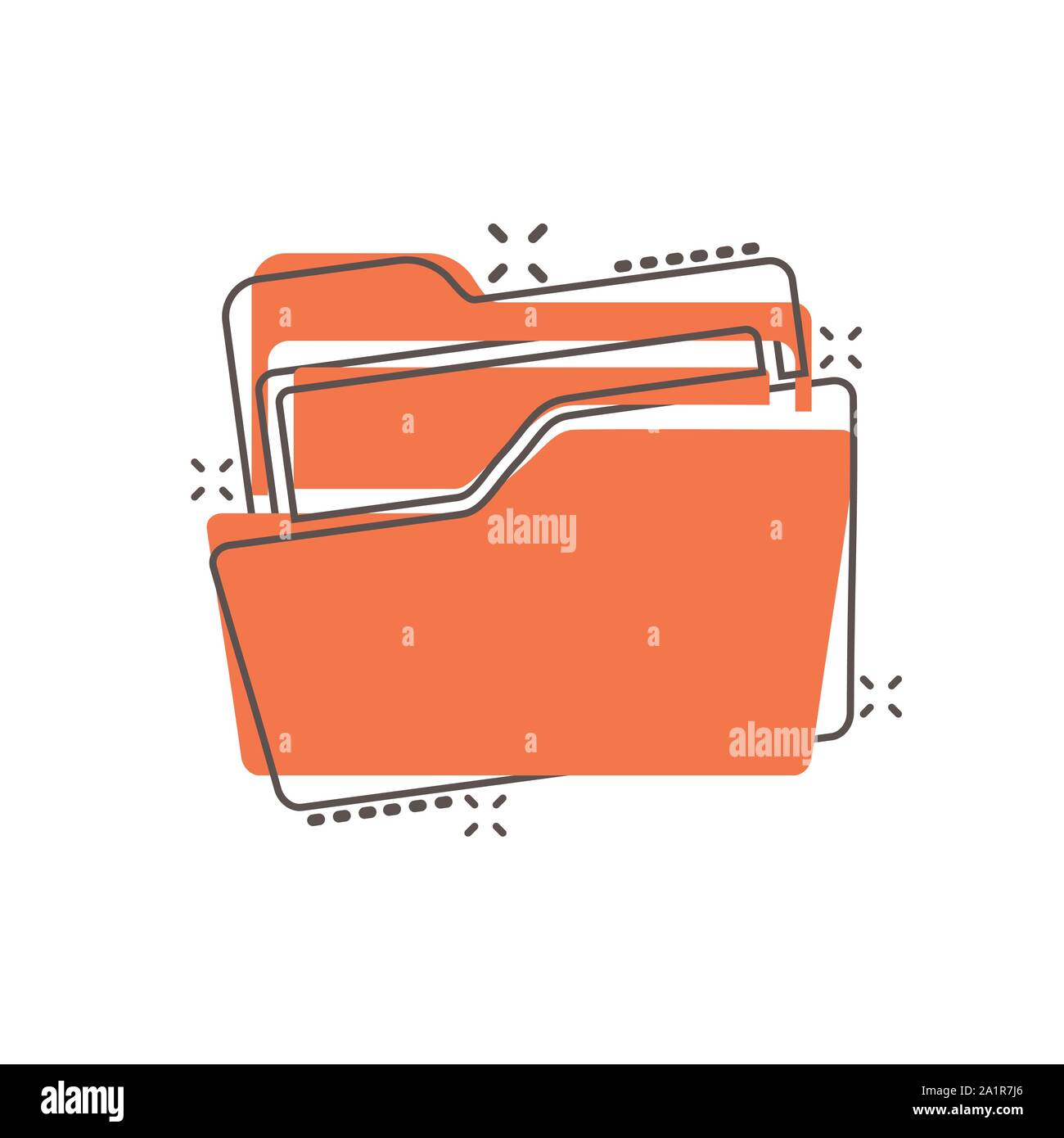 L'icône de dossier dans le style comique. Vector cartoon illustration ...