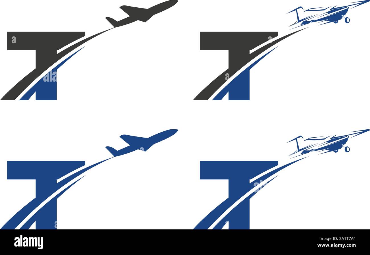 Lettre T signe, symbole, monogramme. Conception de Logo de l'aviation ...