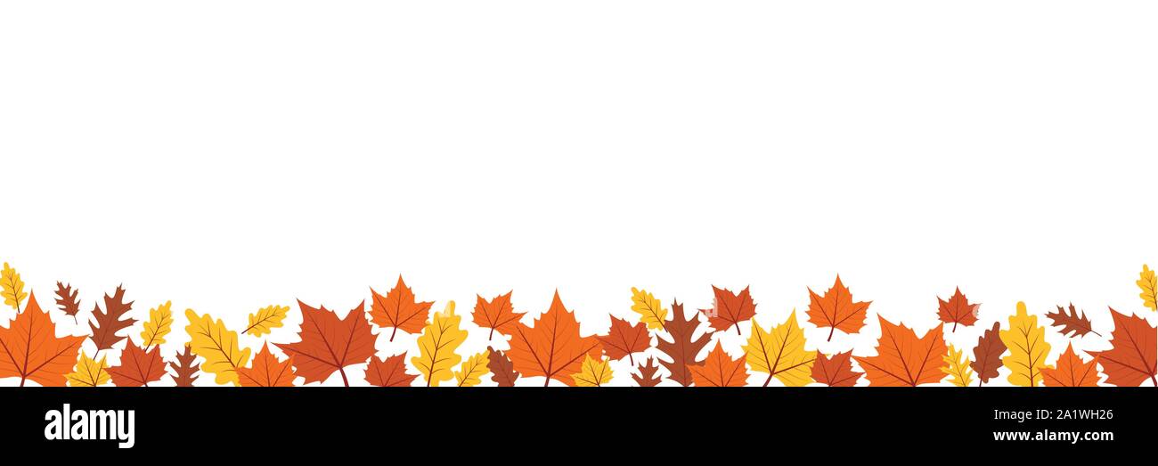 Les feuilles d'automne sur fond blanc bordure vector illustration EPS10 ...