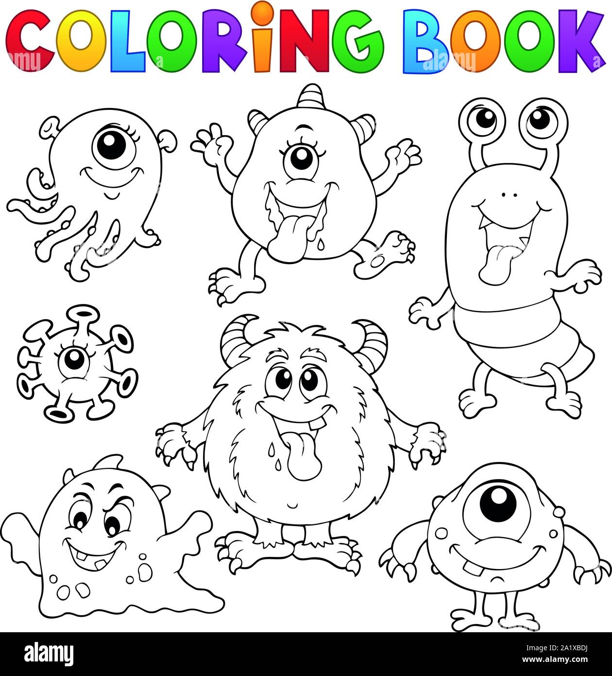 Livre de coloriage monstres thème défini 1 - eps10 vector illustration ...