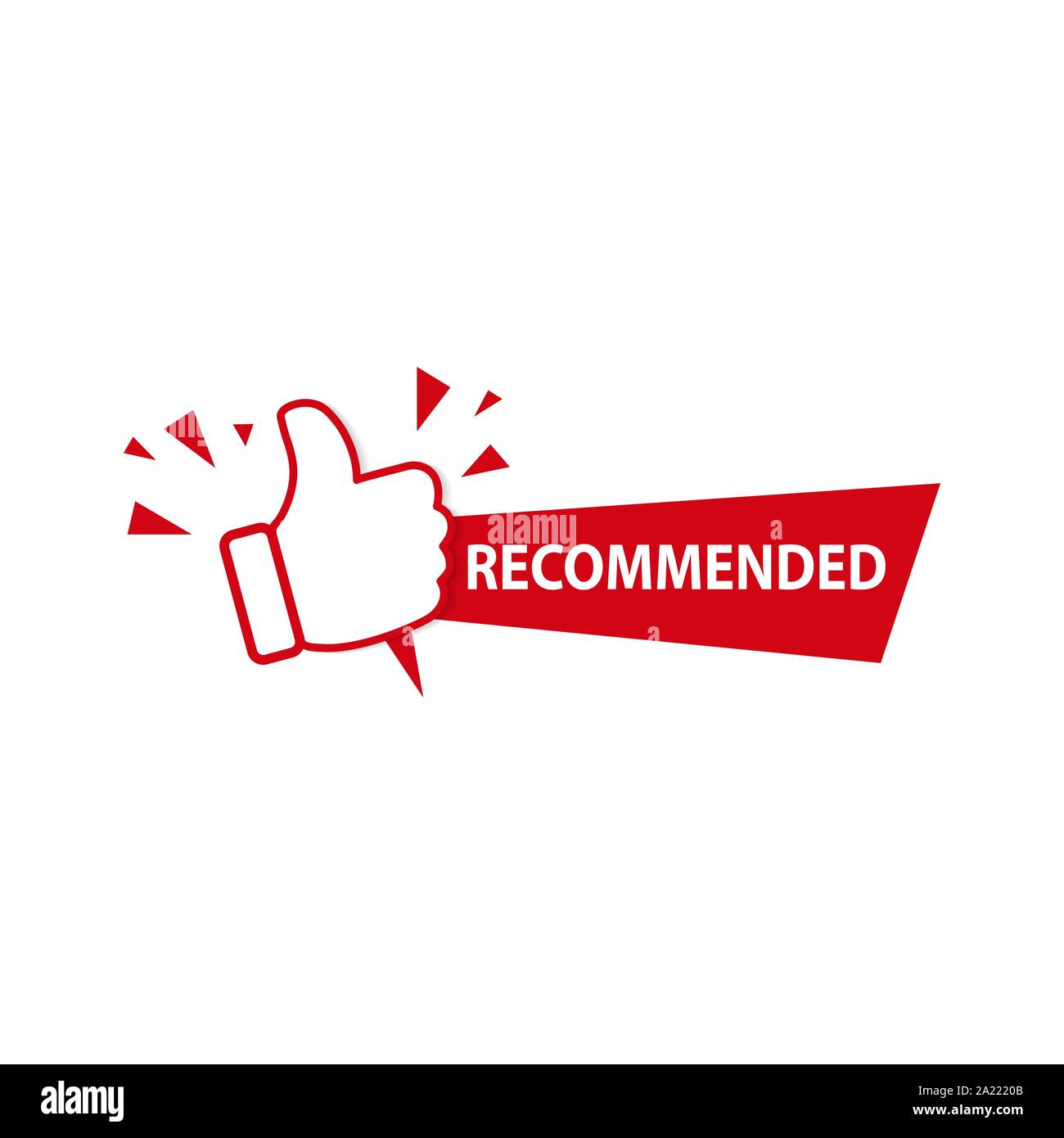 Icône recommandé symbole sur fond blanc. Vector Image Vectorielle Stock ...