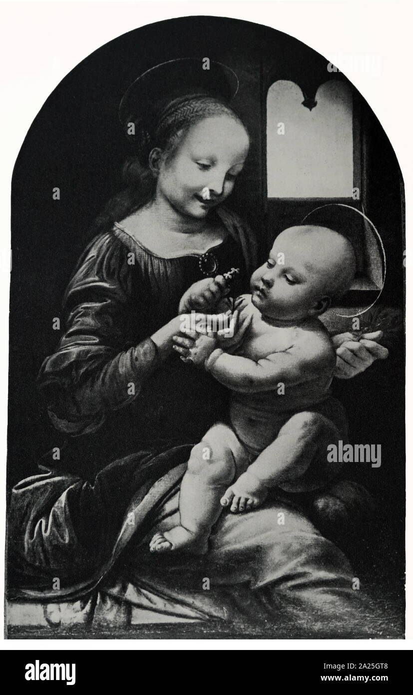 Étude de la Madonna Benois de Léonard de Vinci. Leonardo di ser Piero ...