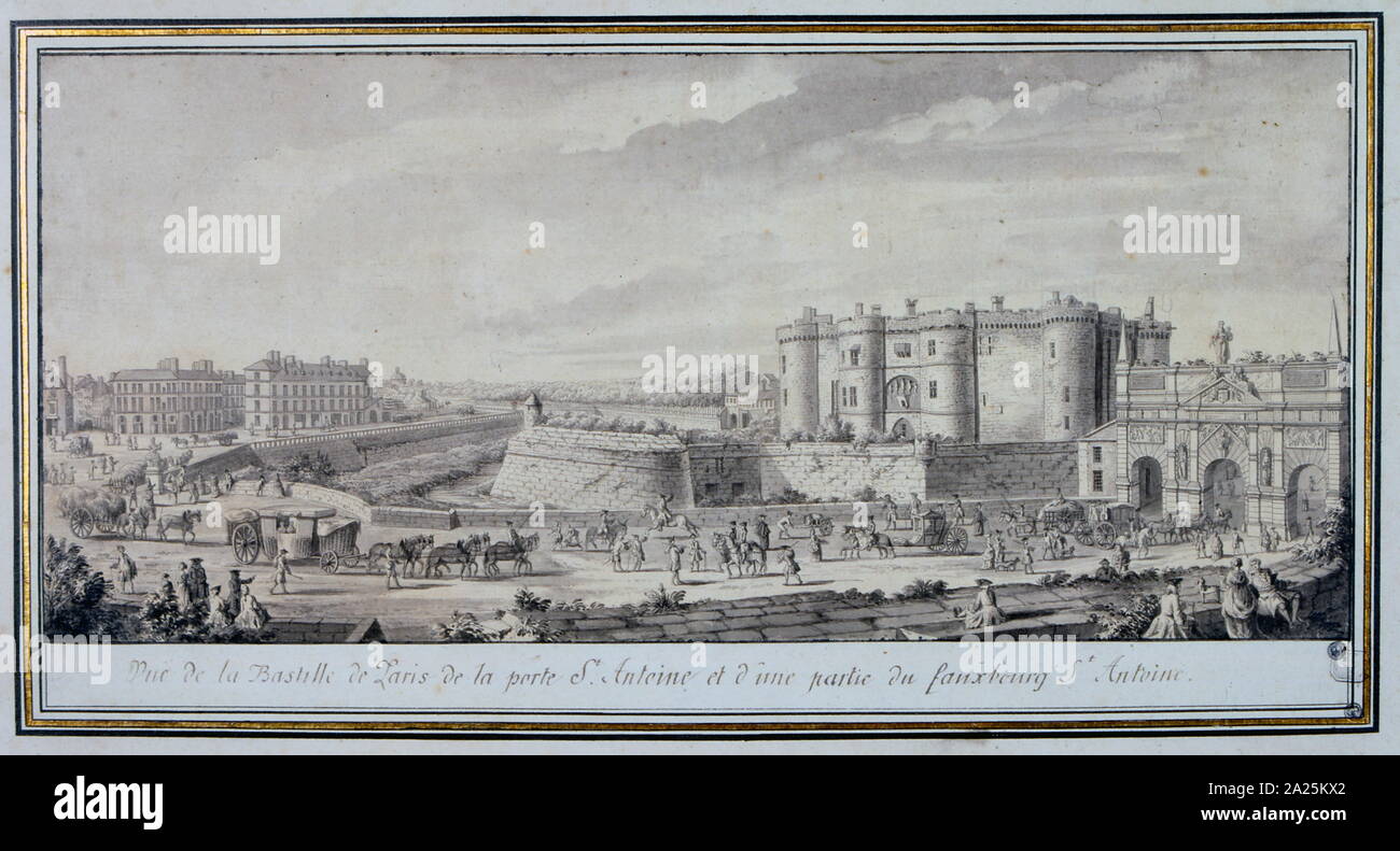 18ème siècle illustration de la Bastille forteresse et prison dans ...