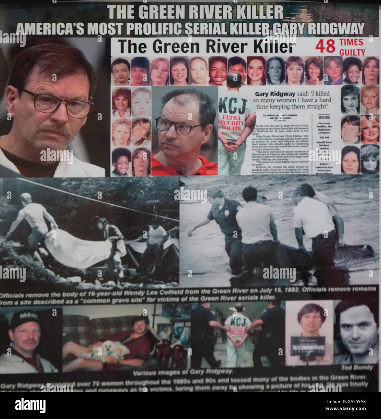 Montage d'images et des journaux de Gary Ridgway (la Green River Killer ...