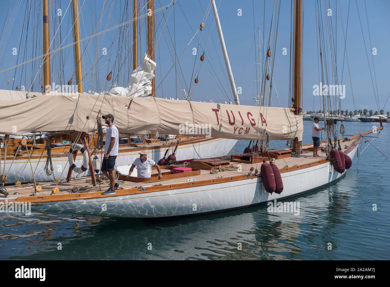 Détails de voilier Tuiga, vaisseau amiral du Yacht Club de Monaco Photo ...
