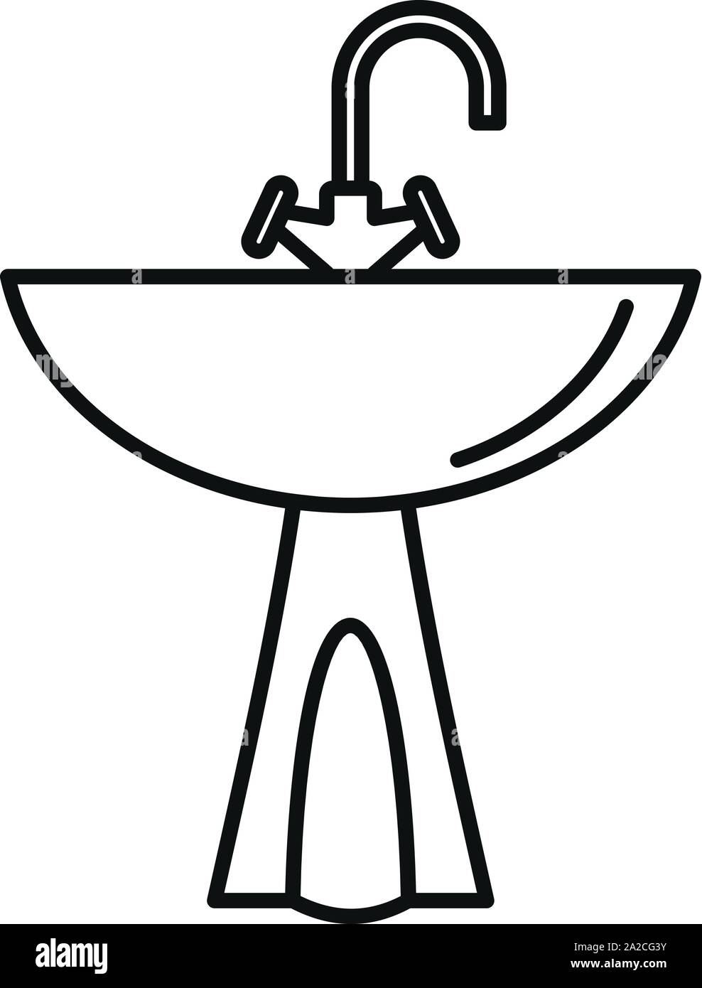 L'icône d'un lavabo. L'icône Contour lavabo vector pour la conception ...