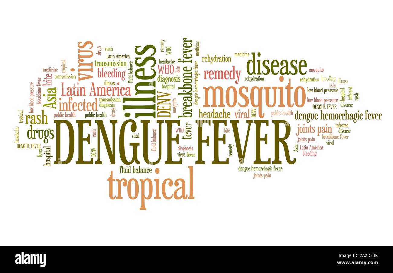 La dengue, maladie virale tropicale. Santé de nuage de mots Photo Stock ...