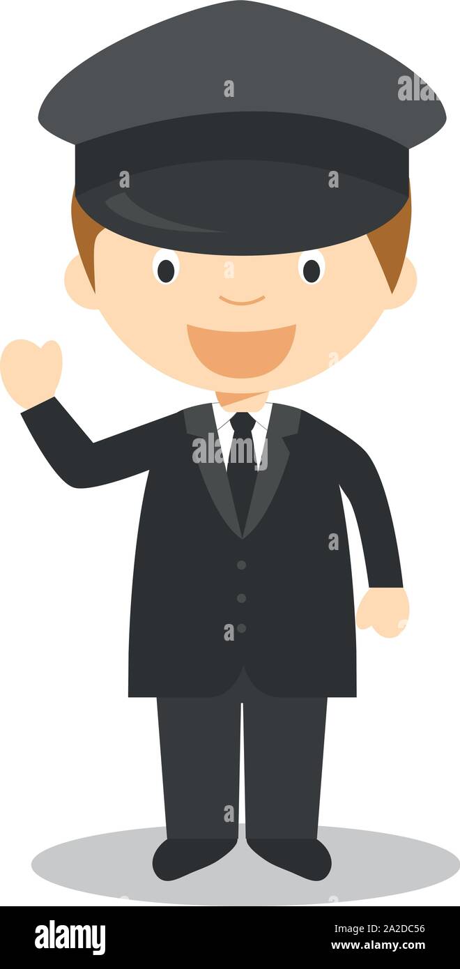 Cute cartoon vector illustration d'un chauffeur Image Vectorielle Stock ...