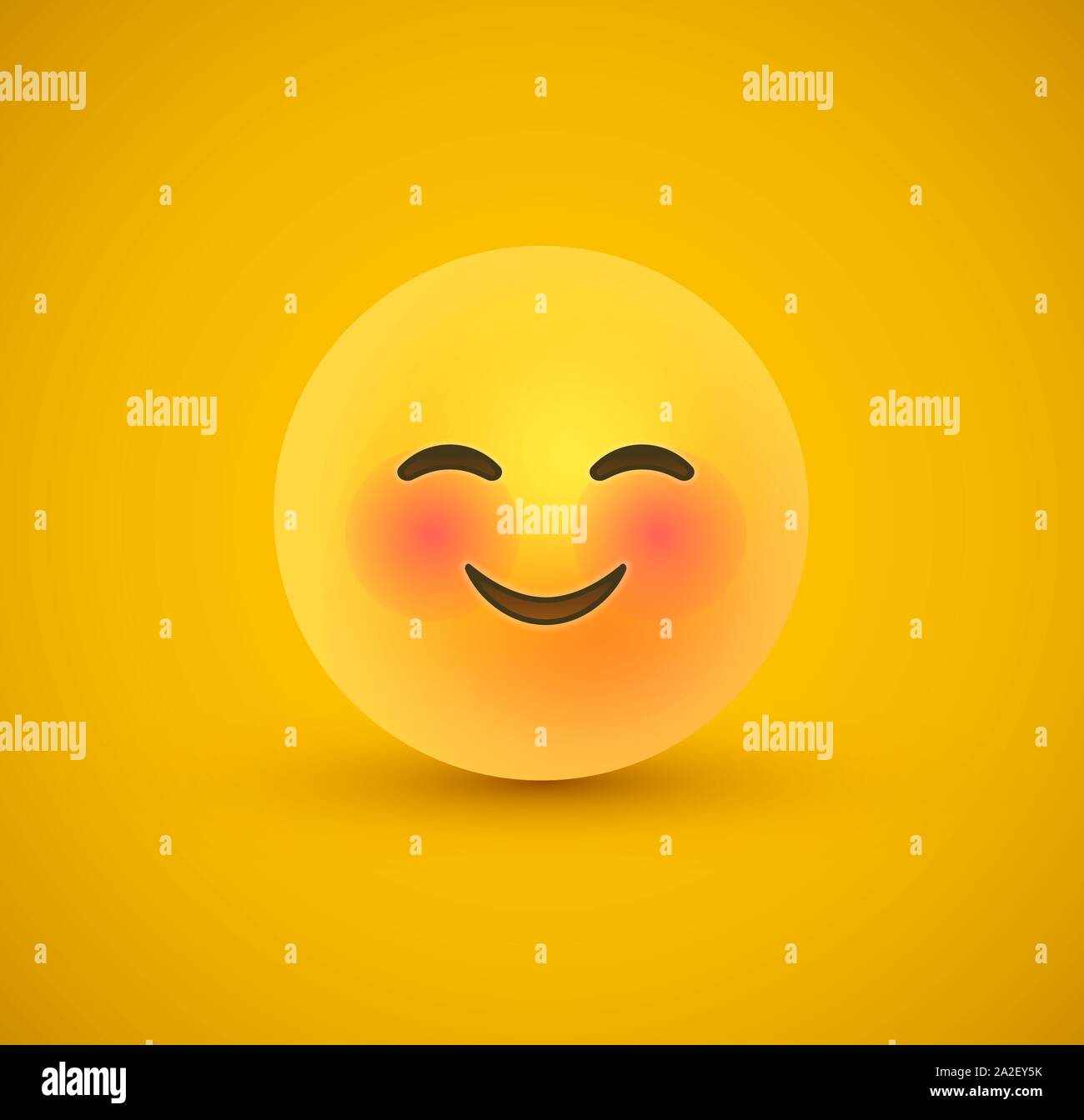 émoticône timide Banque d'images vectorielles - Alamy