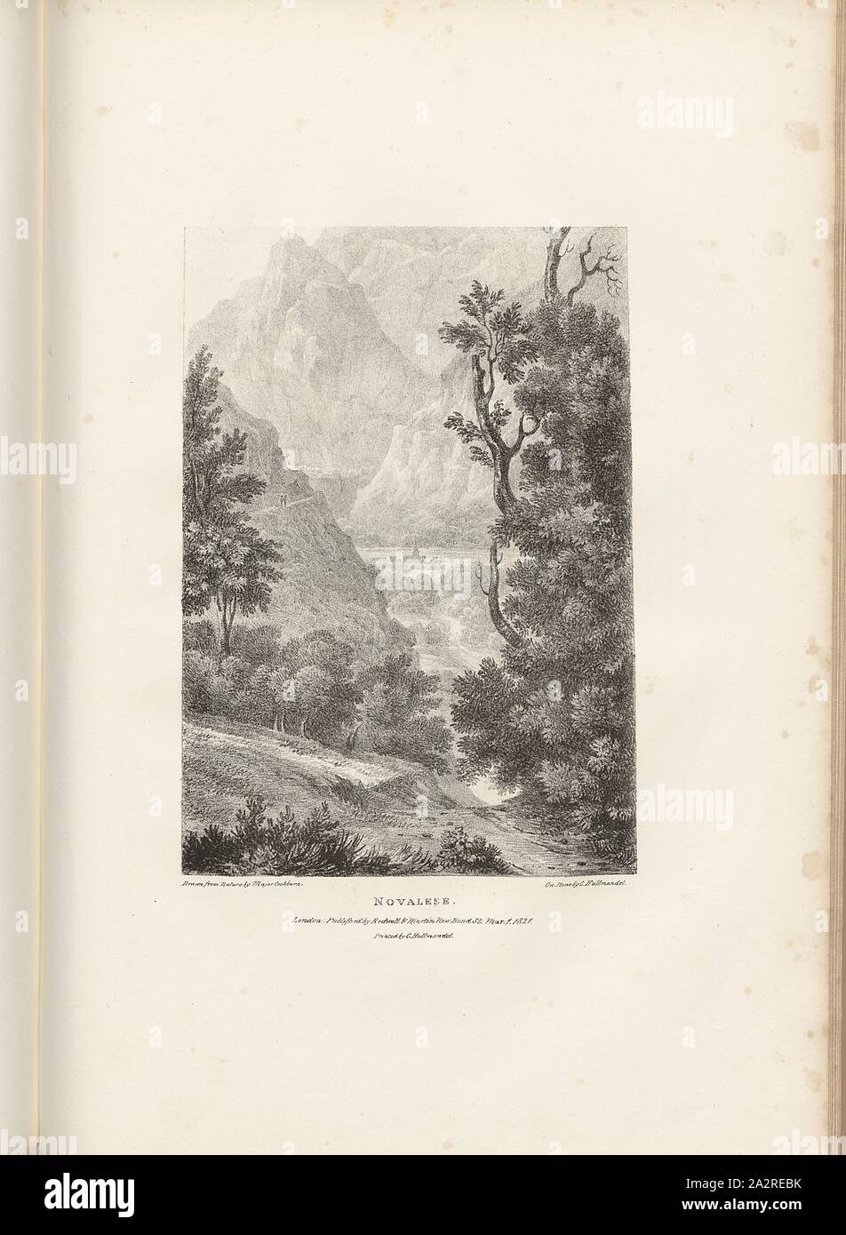 Novalese, Novalese, signé : Major Cockburn, C. Hullmandel, lithographie ...