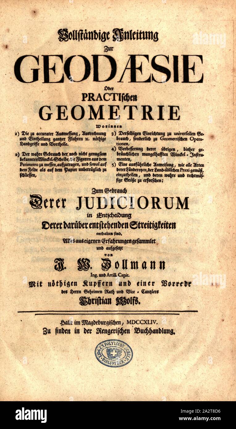 Vollstandige anleitung zur geodaesie oder practischen geometrie Banque ... Vollstandige anleitung zur geodaesie oder practischen geometrie Banque ...