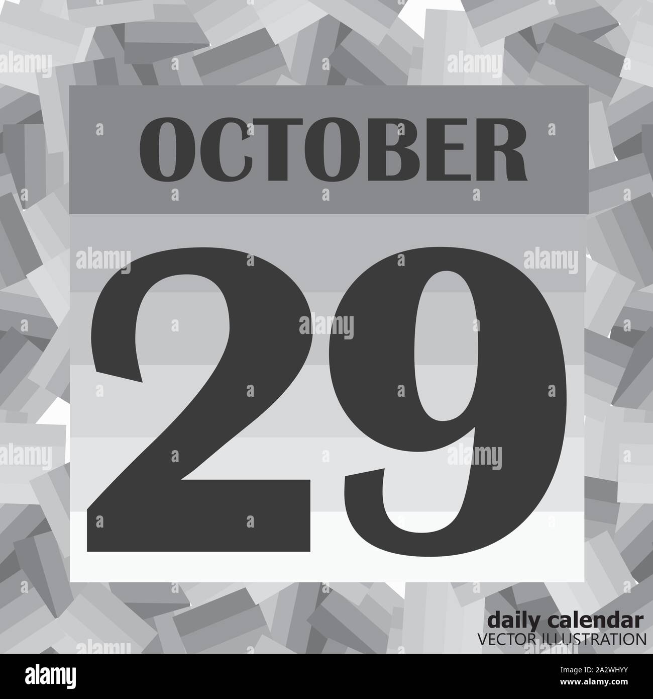 L'icône le 29 octobre. Pour la planification jour important. Bannière ...