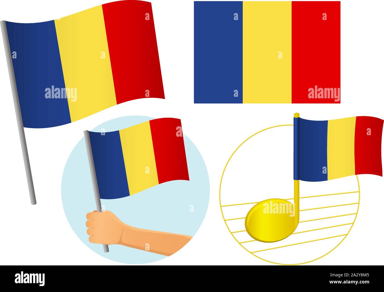 L'icône du drapeau du Tchad. Drapeau national du Tchad vector ...