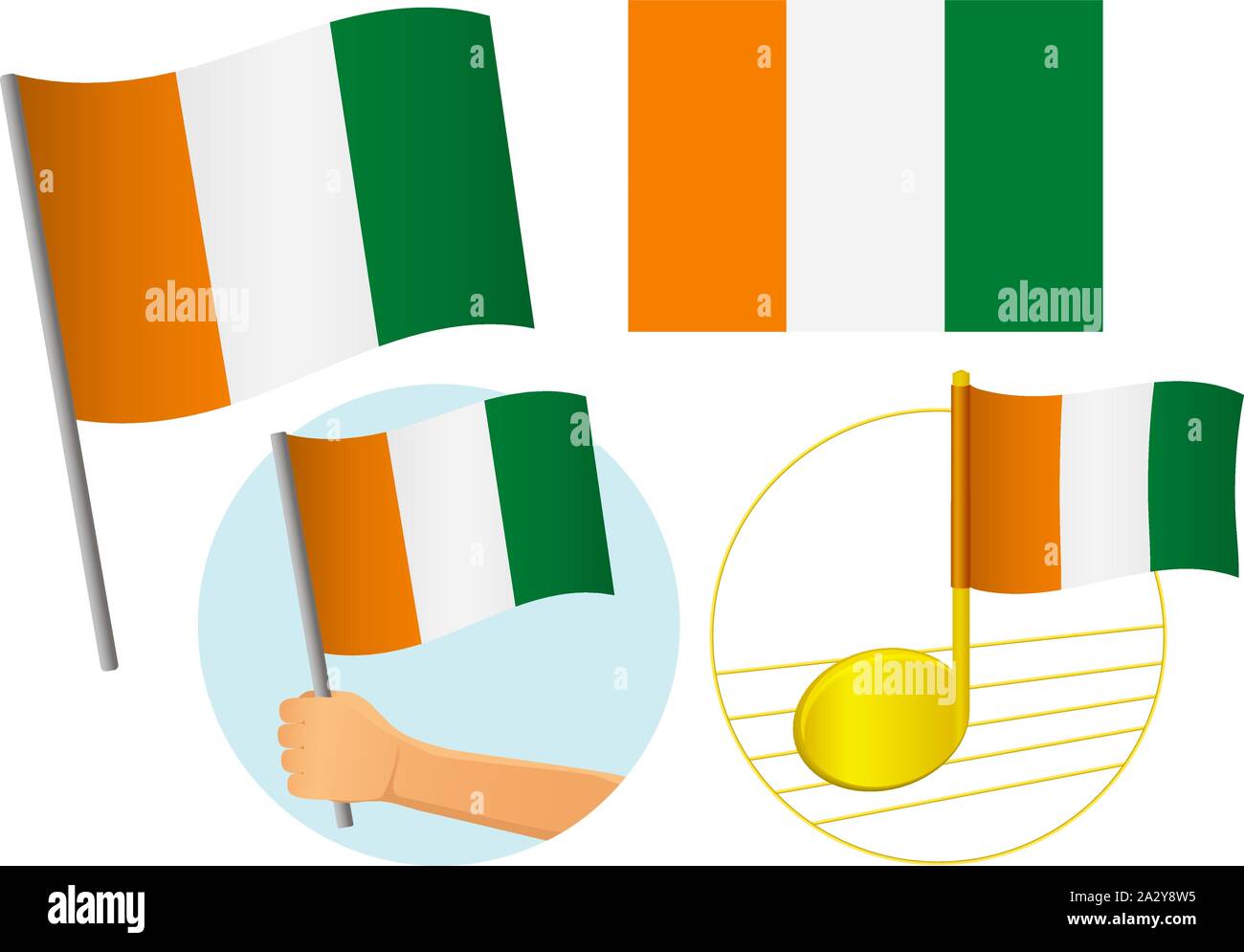 Côte d'ivoire - Côte d'Ivoire flag icon set. Drapeau national de Côte d ...
