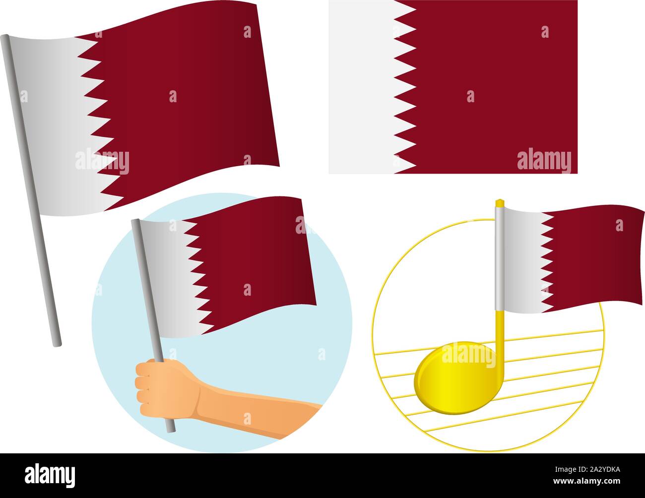 L'icône du drapeau du Qatar. Drapeau national du Qatar vector ...