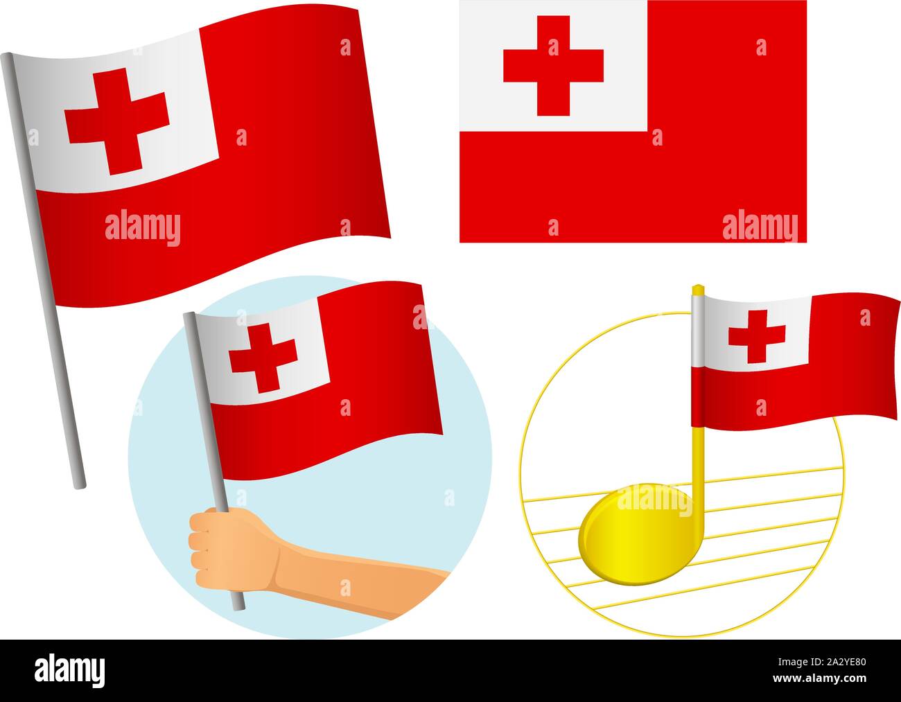Drapeau Tonga icon set. Drapeau national de Tonga vector illustration ...