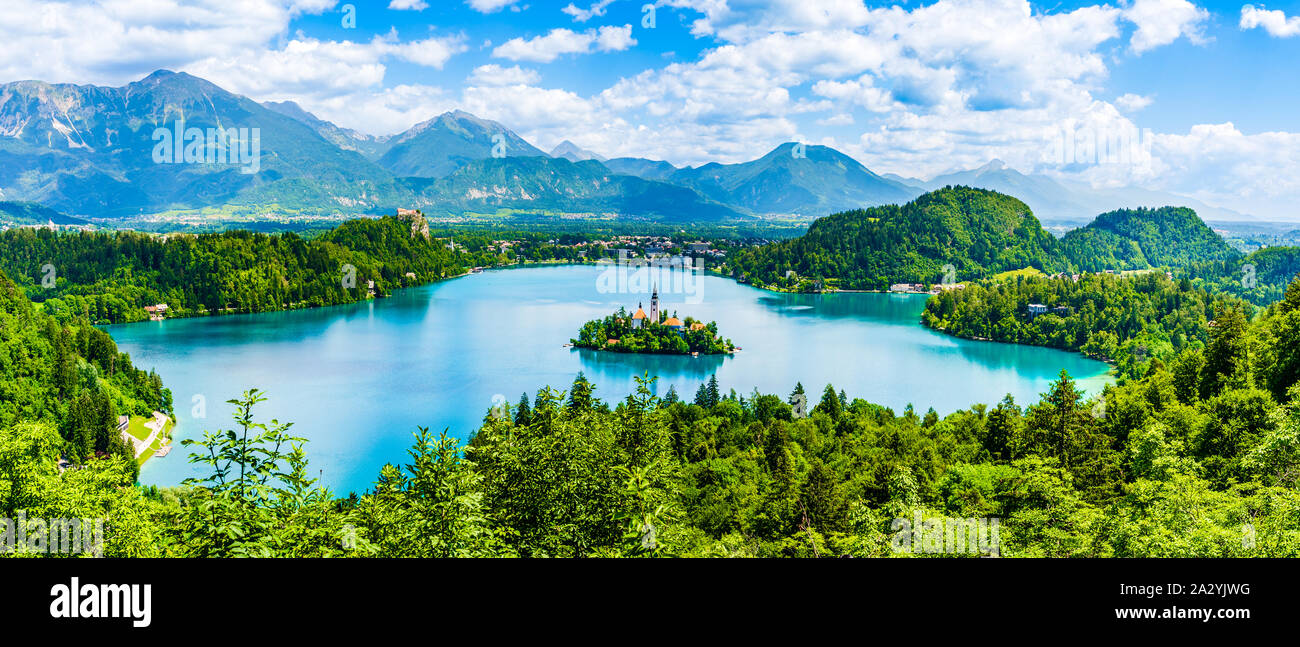 Bled, Slovénie : Beau paysage emblématique du lac de Bled et de l ...