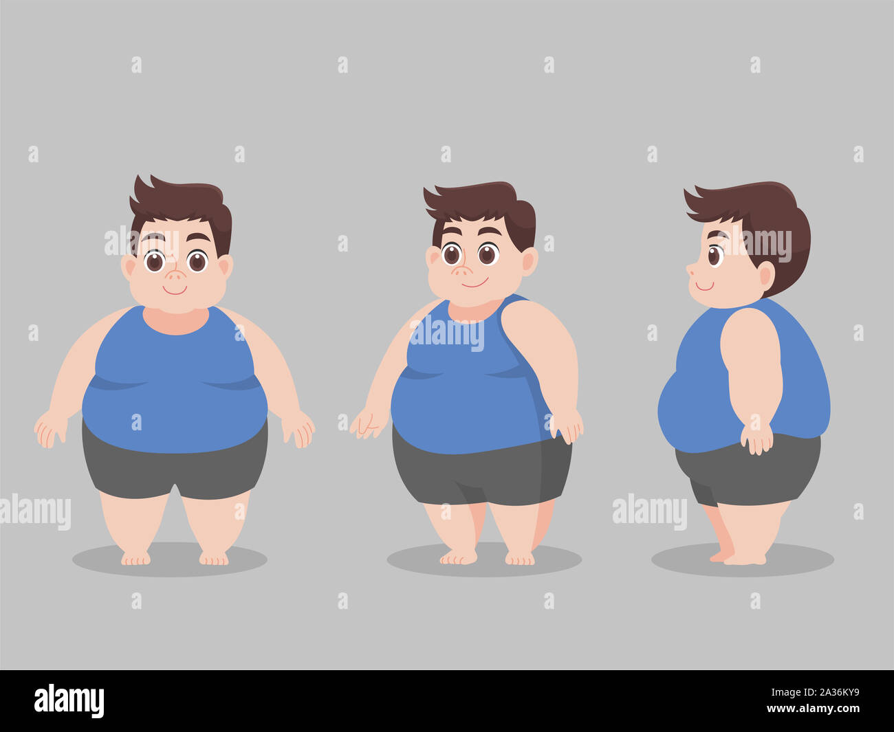 Ensemble de Mignon petit personnage Big Fat Man pour perdre du poids ...