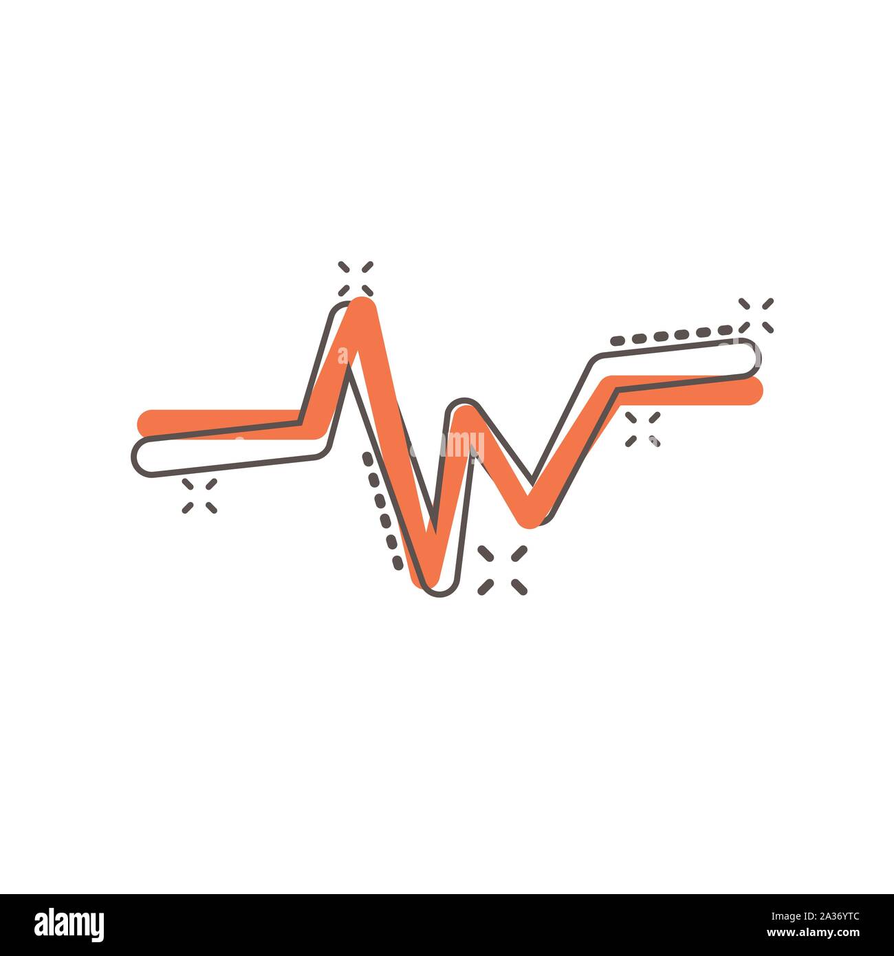 Vector cartoon ligne de signal avec icône de cœur dans le style comique ...