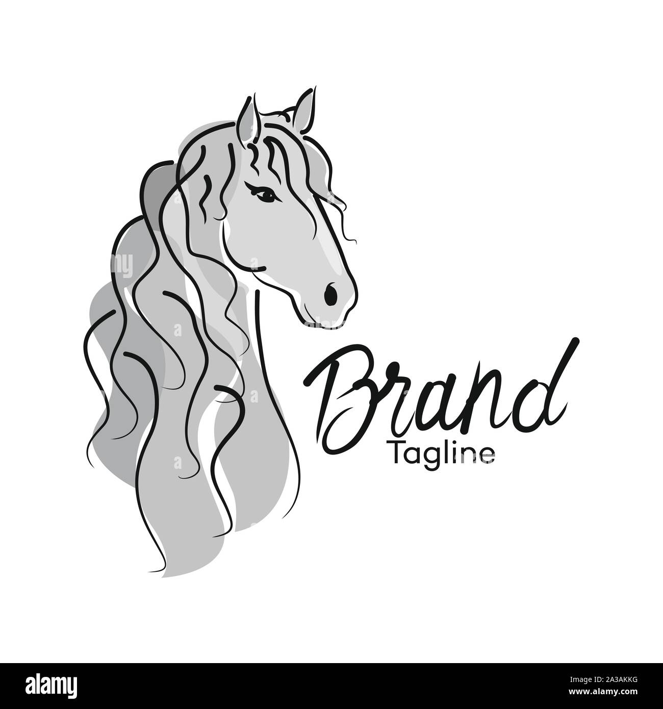 Logo cheval moderne. Vector illustration Image Vectorielle Stock - Alamy