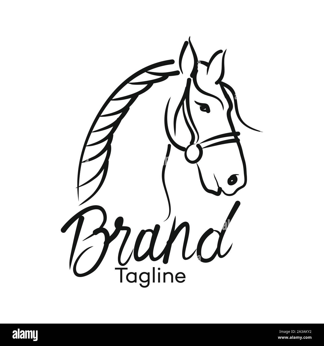 Logo cheval moderne. Vector illustration Image Vectorielle Stock - Alamy