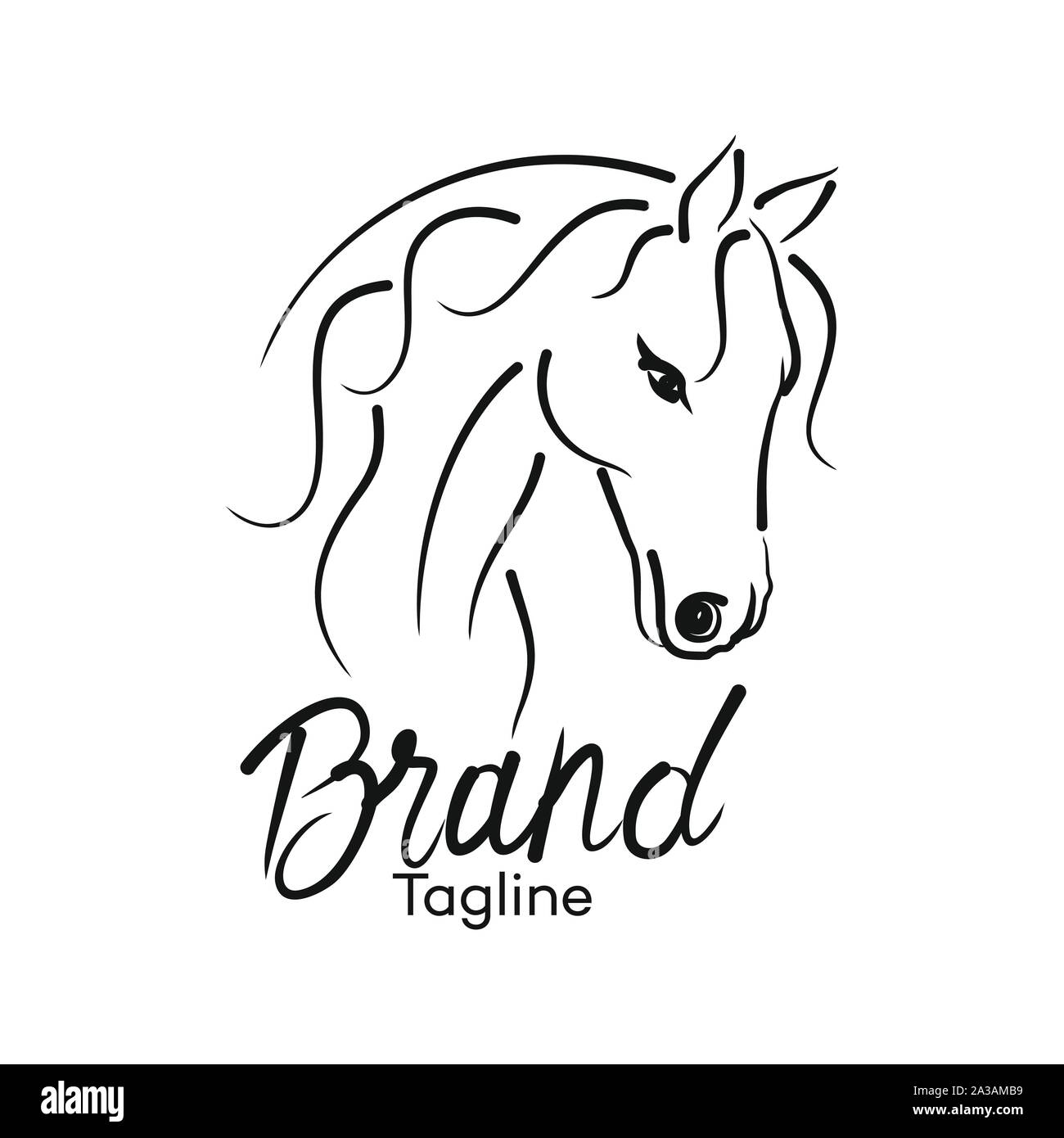Logo cheval moderne. Vector illustration Image Vectorielle Stock - Alamy