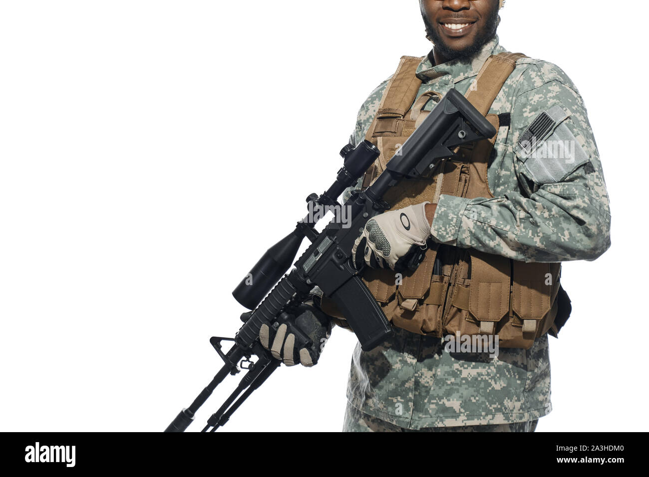 Soldat Souriant En Uniforme Militaire Banque d'image et photos - Alamy