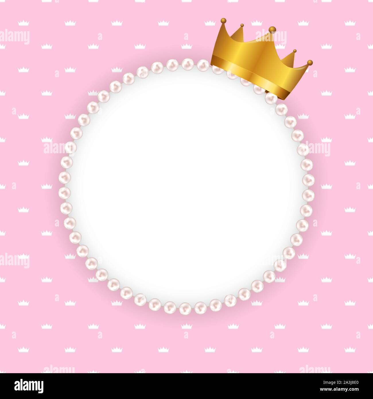 Arrière-plan de la Couronne princesse avec Pearl Frame Vector ...