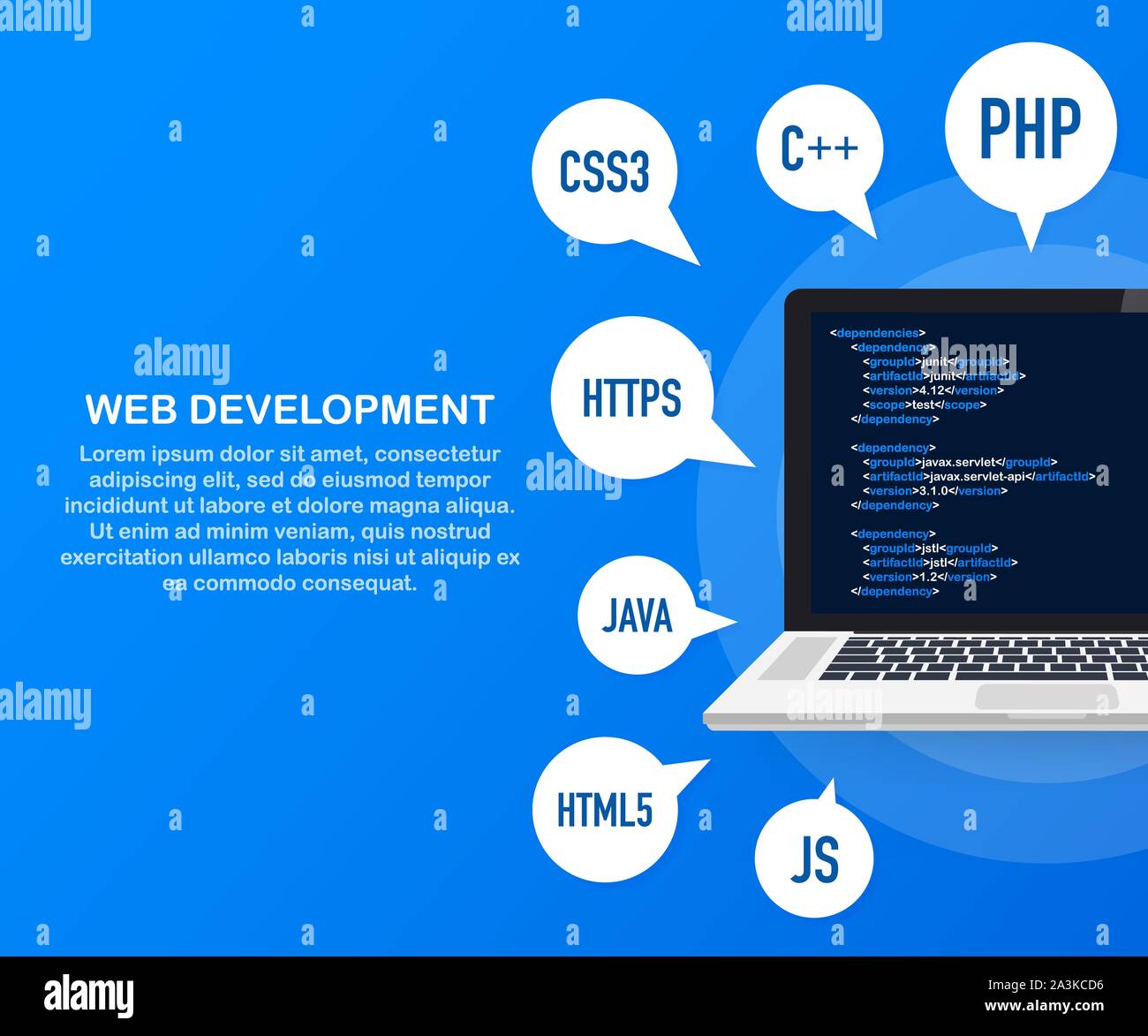 Programmation, développement web concept. Code sur l'écran portable ...