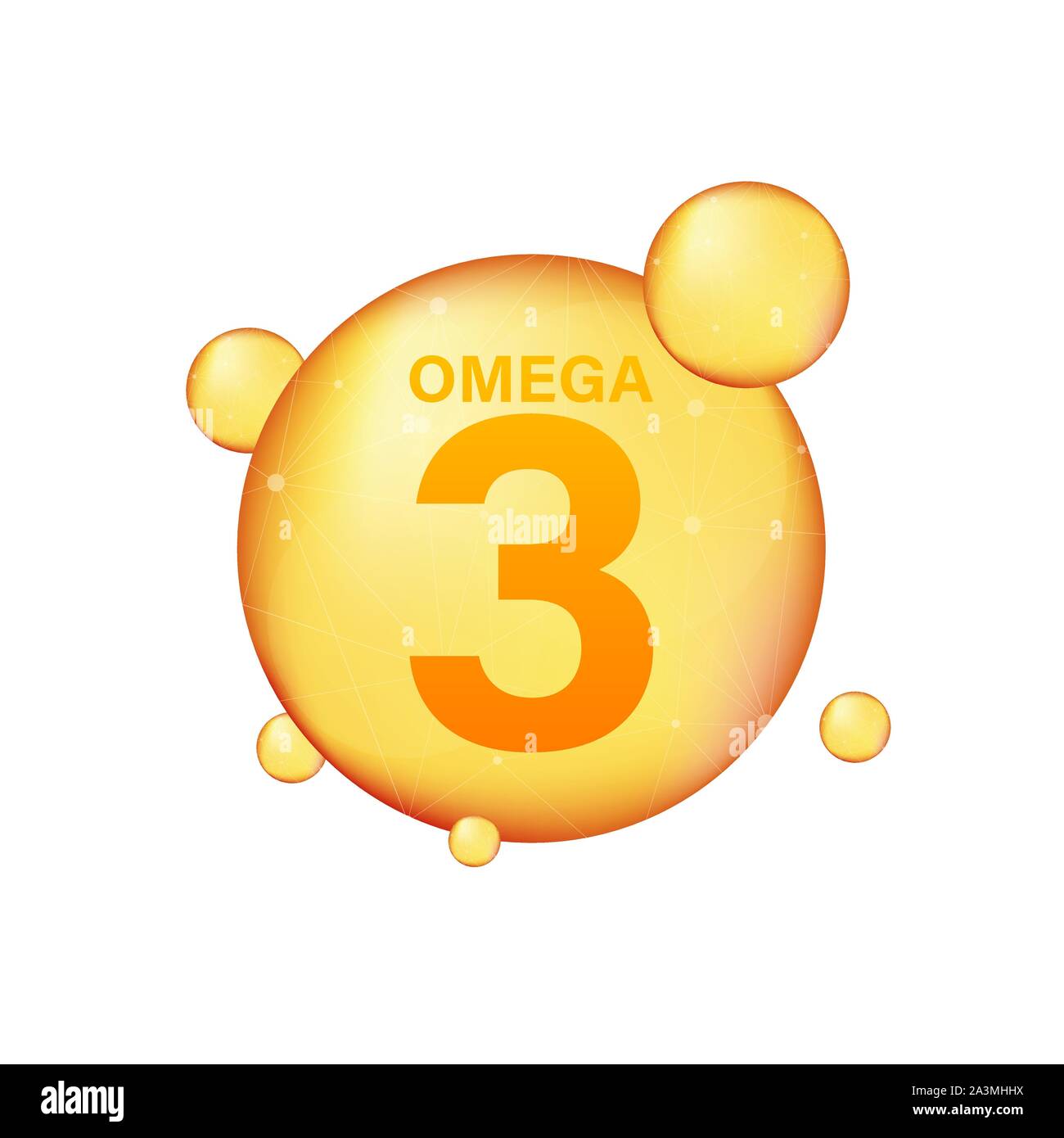 L'icône d'or omega 3. La vitamine drop comprimé capsule. Essence d'or ...